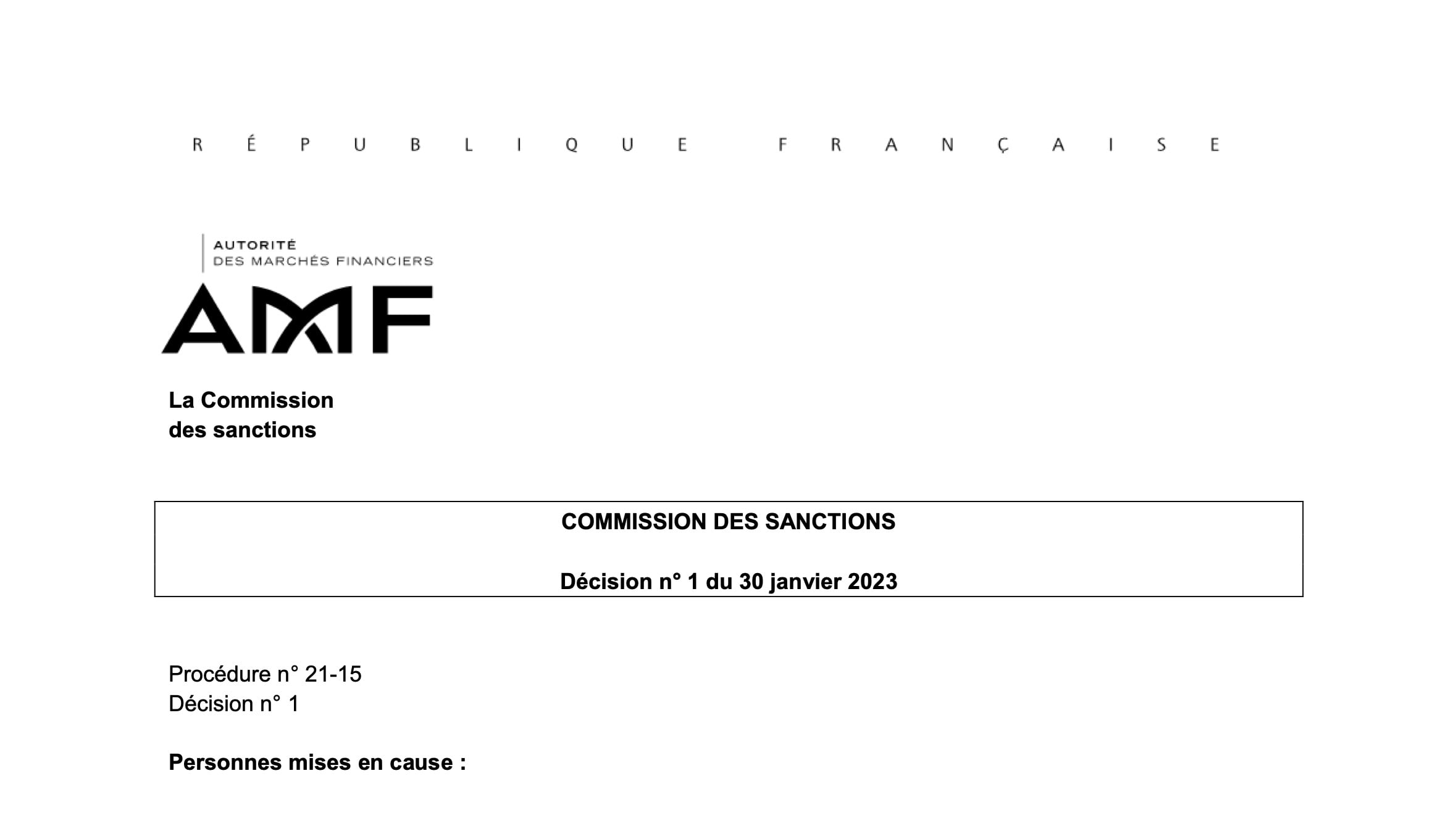 L’AMF sanctionne 10 personnes dans l'affaire Swiss Life-Ovalto-Terreïs