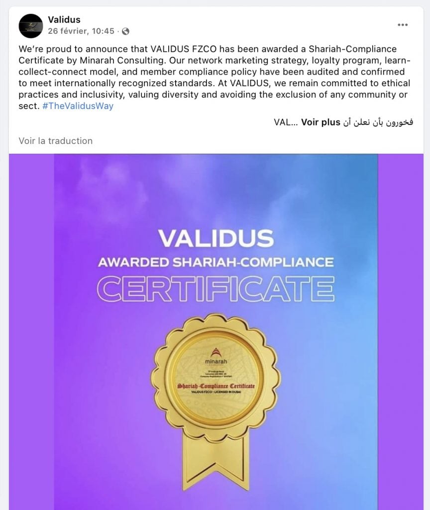 La team validus: une équipe mobilisée pour vous arnaquer