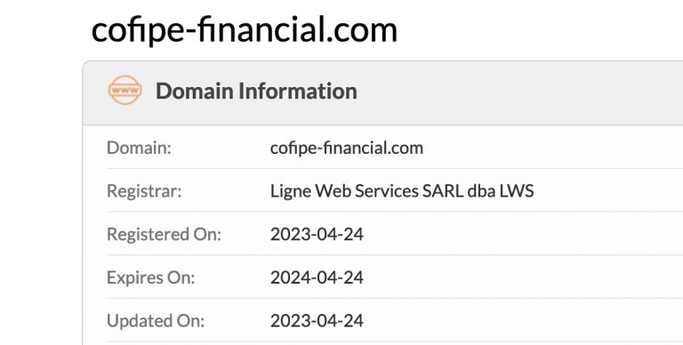 cofipe-financial.com: a notre avis c'est une arnaque